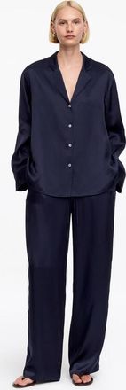 Arket Hose Aus Seidensatin -Blau