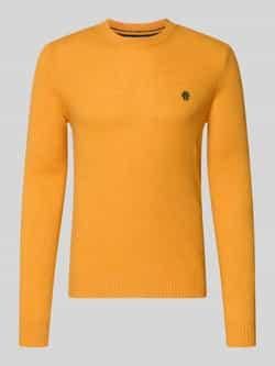 Mc Neal Slim Fit Strickpullover aus reiner Wolle mit Label-Stitching