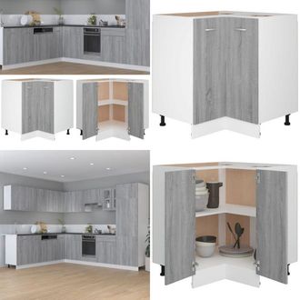 vidaXL K&uuml;chenschrank Lyon Grau Sonoma 75,5x75,5x81,5 cm Holzwerkstoff - Holzwerkstoff - K&uuml;chenutensilien