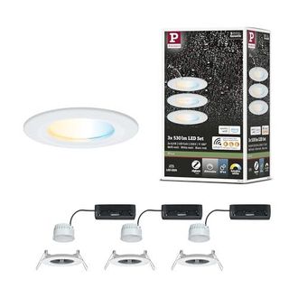 Paulmann 92442 LED Einbauleuchte Nova Coin IP44 rund 78mm Tunable White 3x6W 3x530lm 230V Wei&szlig; matt Alu Druckguss