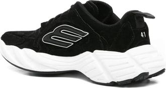 Balenciaga Mens Monday Suede Logo Sneakers Black Shoes >
