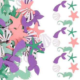 Valiclud 100 St&uuml;ck Meerjungfrau Tischkonfetti aus Papier Buntes Ozean Konfetti f&uuml;r Hochzeits und Geburtstagsdekoration Streudeko f&uuml;r Partys und Selbstgemacht