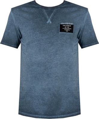 Guess T-shirt col rond - Homme - Tops - Bleu - Taille: 2XL