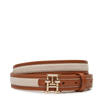 Tommy Hilfiger Dameng&uuml;rtel Tommy Hilfiger Th Logo 2.5 Canvas AW0AW17249 Braun