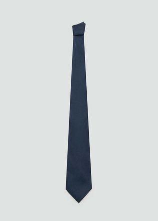 Mango Cravate soie unie bleu marine - Homme - Taille unique - MANGO MAN