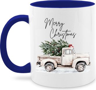 Shirtracer Tasse Tassen 325ml - Weihnachtstasse - Motiv Merry Christmas Truck Geschenke Weihnachtsmotiv Geschenk Weihnachten I Winter Geschenk Weihnachtszeit I W