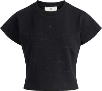 Elisabetta Franchi Femme, Tops, Noir, Taille: 38 FR Elisabetta Franchi T-shirts et polos Noir