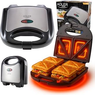 Adler Europe Adler HKK00214 AD 3015 Croque Monsieur, 750 W, Noir/Gris
