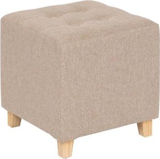 Atmosphera Atmosphera - Pouf Leandre pin Beige 35x35x35cm