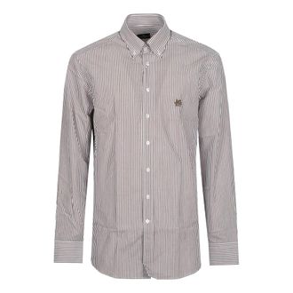 Etro Homme, Chemises, Brun, Taille: 4XL Chemise Roma &agrave; Logo Boutonn&eacute;e Manches Longues