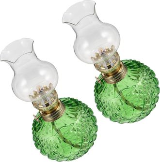 Valiclud 2st&uuml;cke Vintage-Glas-&ouml;llampe Petroleumlampe f&uuml;r Innen und Au&szlig;en Retro-Design-klarglas-&ouml;llaterne Sturmlampe f&uuml;r Camping und Urlaub Antike Petroleumlamp