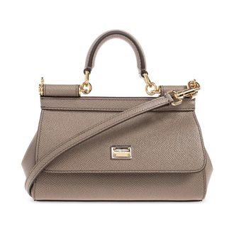 Dolce & Gabbana Femme, Sacs, Beige, Taille: ONE Size Sac &agrave; main Sicily Petit