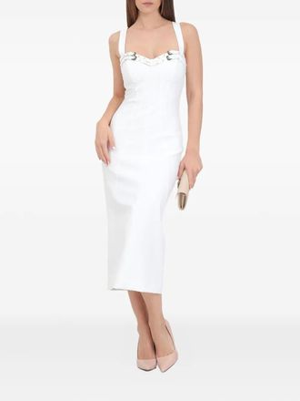 Versace Jeans Couture Midikleid mit Schnallen - Weiß