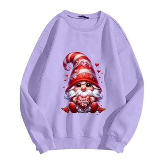 Generic 2026 Sweat-shirt &agrave; col rond pour homme et femme pour la Saint-Valentin, violet, XXL
