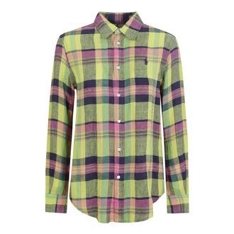 Ralph Lauren Femme, Blouses et Chemises, Multicolore, Taille: 42 FR Camicia in lino fantasia