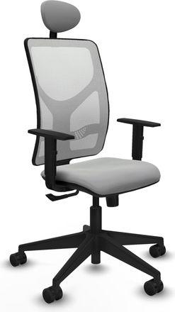 Piqueras y Crespo Schreibtisch-Rollstuhl mit 1D-Armen, h&ouml;henverstellbare Lendenwirbelst&uuml;tze und festes Kopfteil, ausgestattet mit 3 Positionen und Schneidschaum, Wei&szlig;/H