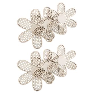 Artibetter 2 St&uuml;ck Boho Wanddeko mit G&auml;nsebl&uuml;mchenmotiv Rustikale Blumen Wandskulpturen f&uuml;r Wohnzimmer Schlafzimmer und Kinderzimmer