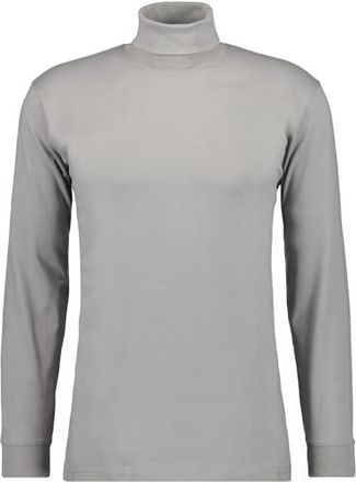 Ragman T-shirt basique à col roulé à manches longues pour homme, Gris pierre concassée - 274, 3XL