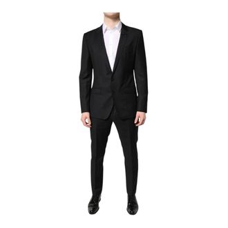 Dolce & Gabbana Schmal Geschnittener Wollanzug - 2 Teile - - Suits - Herren - Schwarzk - M