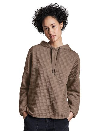Street One Damen A322580 Strukturshirt Mit Kapuze, Honey Sand, 40 EU