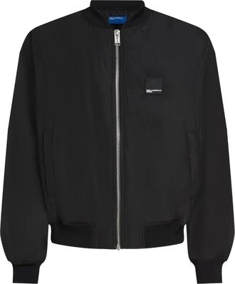 Karl Lagerfeld veste bomber zippée à patch logo - Noir