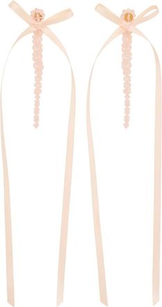 Simone Rocha Femme, Accessoires, Rose, Taille: ONE Size Bow Ribbon Drip Earrings