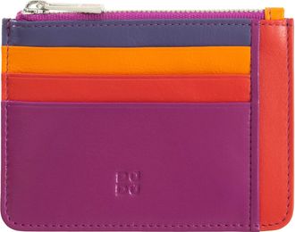 DuDu Kreditkartenetui aus echtem Leder Geldscheinfach mit Rei&szlig;verschluss Fuchsia