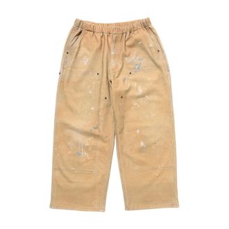 Beams Plus Mock Print Double Knee Sweat Pants - - Trousers - Herren - Beige - M