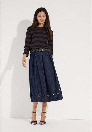 More & More 3/4-Arm-Shirt kompaktes 3/4 Arm-Boxy-Blockstreifenshirt