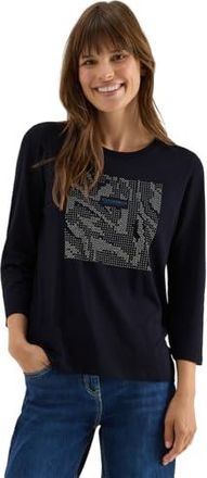 Cecil T-Shirt pour Femme avec Strass, Urban Dark Blue, XXL