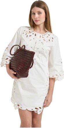 Antik Batik Femme, Robes, Blanc, Taille: 38 FR Short Eyelet Dress