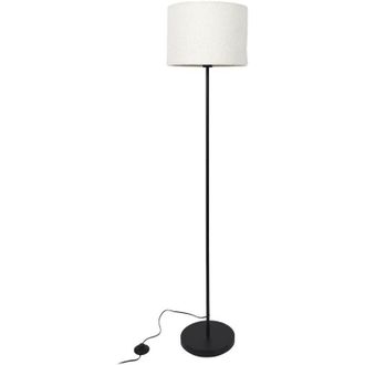 Altobuy Lampadaire en m&eacute;tal noir avec abat-jour en bouclette (H150cm)