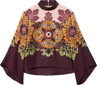 La DoubleJ Bluse mit Blumen-Print - Rot