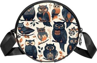 Generic Sac &agrave; bandouli&egrave;re circulaire pour femme, petit sac &agrave; bandouli&egrave;re avec fermeture &eacute;clair, bretelles r&eacute;glables, sac &agrave; main rond d&eacute;contract&eacute; pour femmes e