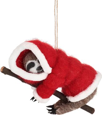 Sass & Belle Faultier in Puffer Jacke Filz Dekoration