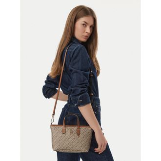 Tommy Hilfiger Handtasche Tommy Hilfiger Th Monoplay Mini Tote Le AW0AW18848 Braun