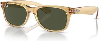 Ray-Ban New Wayfarer X The Ones Sonnenbrillen Hellbraun Transparent Fassung Gr&uuml;n Glas 55-18