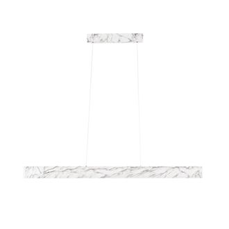 Luce-Ambiente-Design Linear Suspension LED Navel in Metal Marble Effect with CCT 120 cm