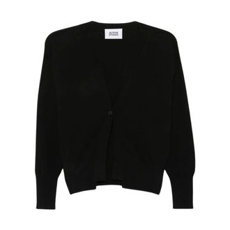 Alpha Studio Cardigan en maille fine &agrave; boutons - Femme - Pulls - Noir - Taille: 40 FR