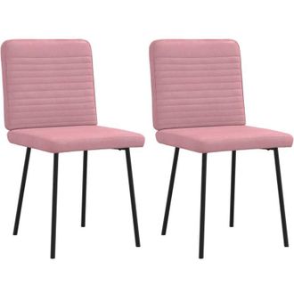 vidaXL Esszimmerstühle 2 Stk. Rosa Samt Vidaxl