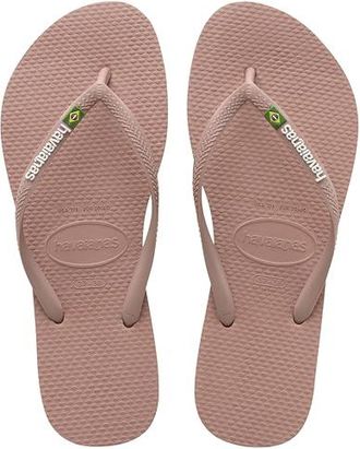 Havaianas Fille Slim Brasil Logo (Mini Me) Tongues, Violet (Green Dew), 25/26