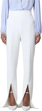 Pinko Pinko, Femme, Pantalons, Blanc, Taille: 36 FR Pantalon Tailleur avec Fentes Lat&eacute;rales