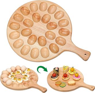 Generic Wende-Eierplatte Aus Mit 24 L&ouml;chern Runder Eierbeh&auml;lter Aus Tablett Mit Eierl&ouml;chern Und Robustem Griff F&uuml;r Die Pr&auml;sentation Oder Aufbewahrung Im K&uuml;che