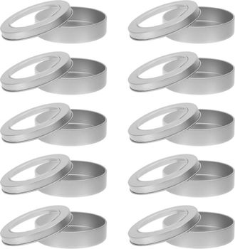 TOPBATHY Runde Keksdose Aus Weißblech 10 Stück Blechdosen Für Süßigkeiten Und Kekse Leichtes Und Kompaktes Design Für Küche Und Haushalt 3.54X3.54X0.79 Zoll