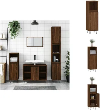 vidaXL Badschrank Braun Eichen-Optik 30x30x100 cm Holzwerkstoff - Badeschrank - Badezimmerm&ouml;bel - Holzwerkstoff - Eichendekor - Industrieller Stil