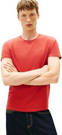 Tommy Jeans T-Shirt TJM XSLIM Jersey Tee EXT DM0DM04411 S/S pour Homme, Rouge (Rouge Terre Cuite), L, Rouge (Rouge Terre Cuite), L