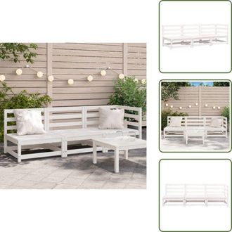vidaXL Gartensofa 3-Sitzer Wei&szlig; Massivholz Kiefer - Gartensofa - Holzsessel - Gartenm&ouml;beln - Esszimmergarnitur - Lounge M&ouml;bel