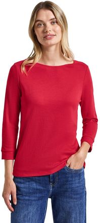 Street One Damen 3227440 Shirt mit U-Boot-Ausschnitt, Racing red, 42