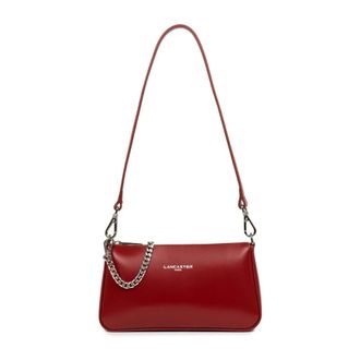 Lancaster Rote Lederschultertasche mit Kette - - Bags - Damen - Rot - ONE SIZE