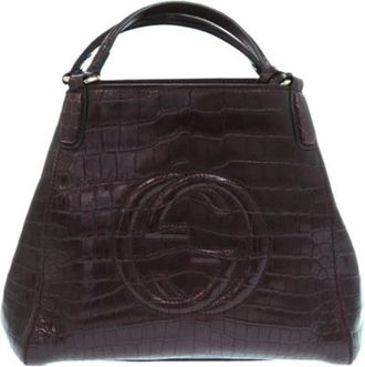 Gucci Pre-owned Cuir sacs-gucci - Femme - Pre-owned - Violet - Taille: ONE Size
